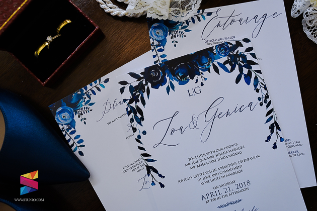 Midnight Blue Floral Wedding Invitation - Stunro CreativeWorks
