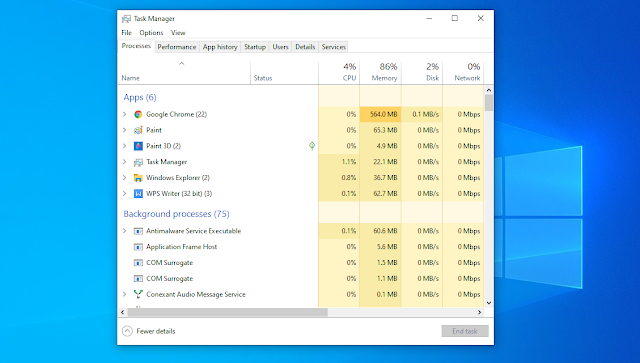 Difference Between Processes and Services in Task Manager in Windows 10.