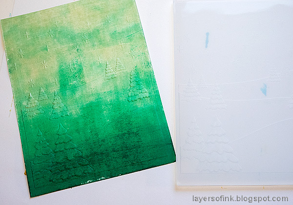 Layers of ink: Faux-linen dry embossed background