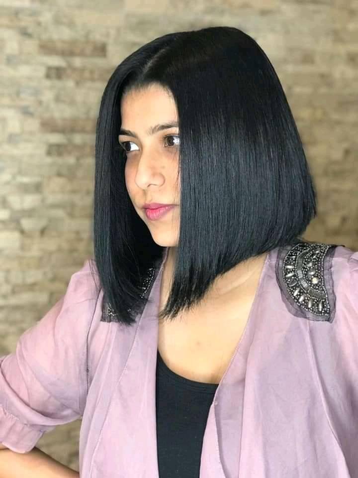 North Indian girl's Long to bob cut and hair coloring - Village Barber ...