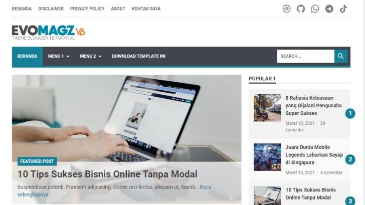 Gratis Template Blogger Keren dan Ringan Andalan Para Blogger - Bisnis ...