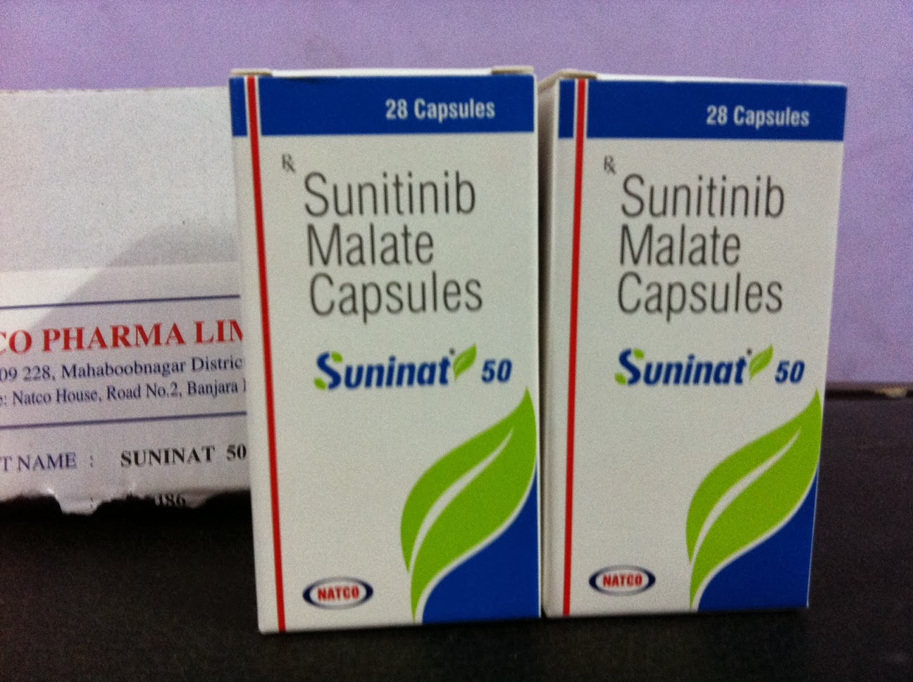 Suninat 50mg Capsules ( Sunitinib ) Genric Sutent