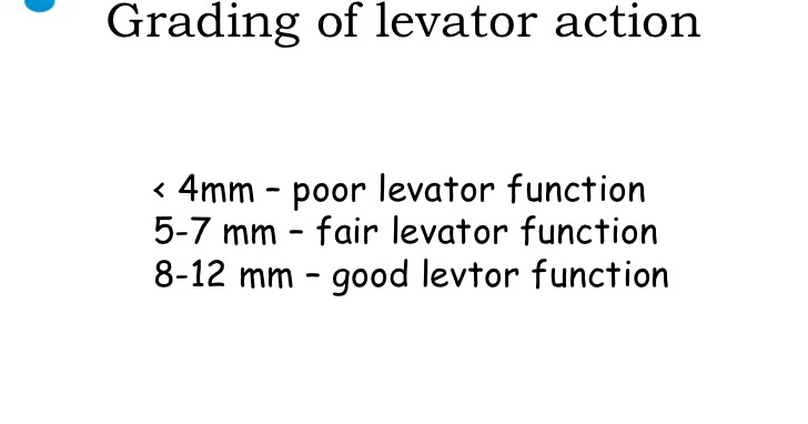 Ophthalmology Notes: Levator Function grading