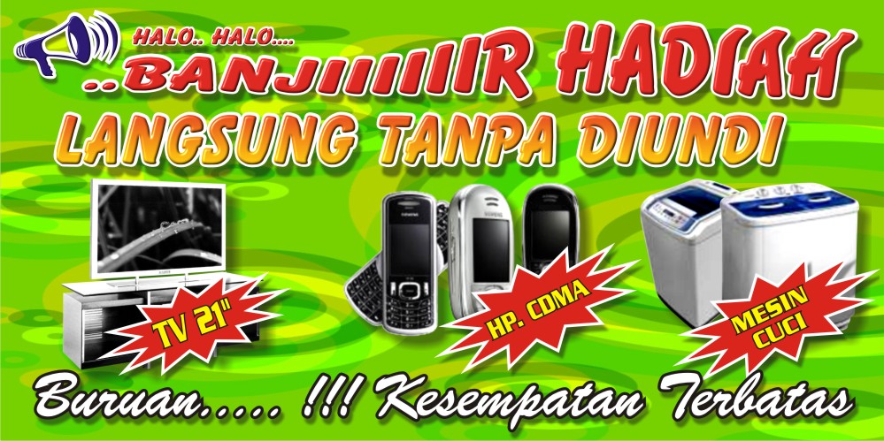 Contoh Gambar Banner Banjir Hadiah Langsung | Cahaya Grafindo