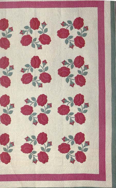 Cloud of Quilt Patterns: Triple Rose Wreath