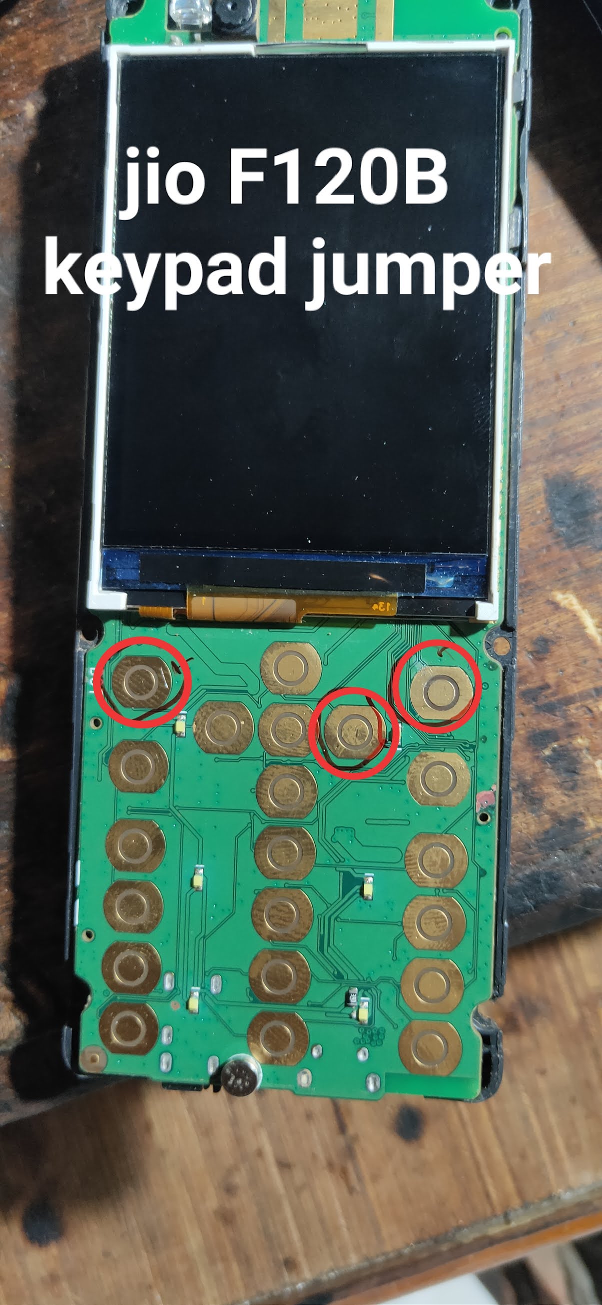 Jio F120B keypad jumper solution