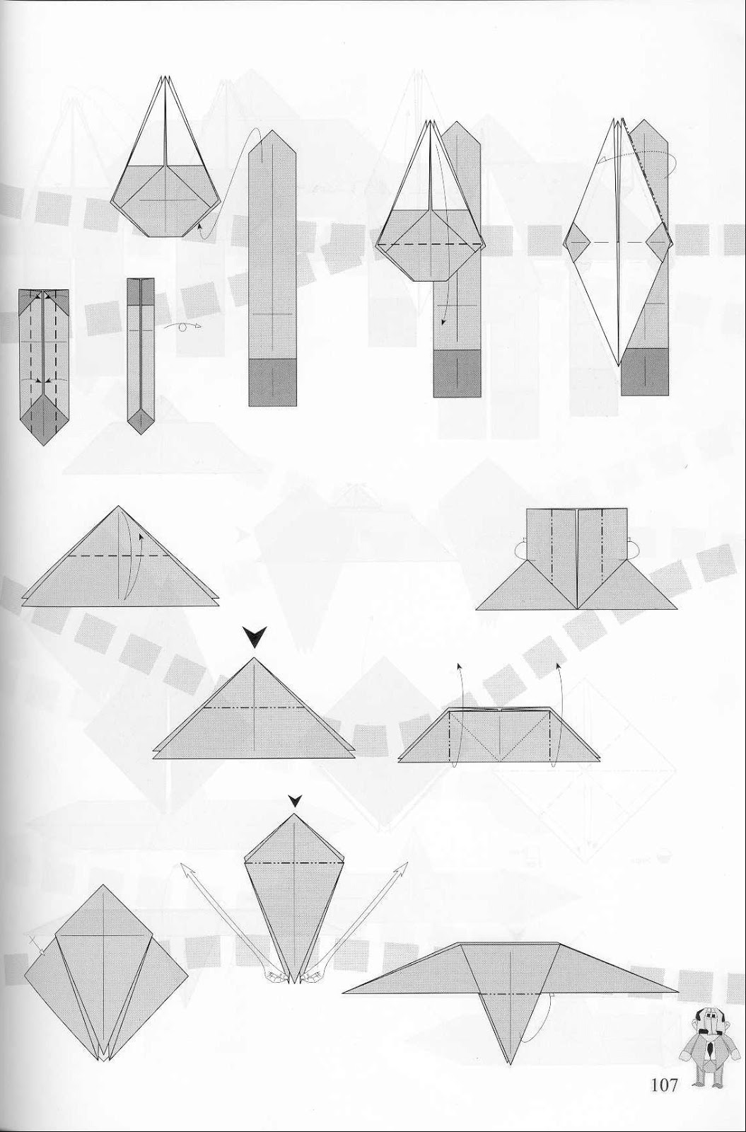 Origami Cartoon 3-Halle - Ruby Book Origami
