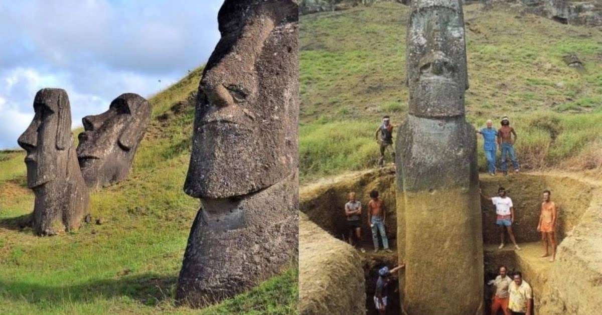 Bodies Of The World Famous Easter Island Heads Revealed