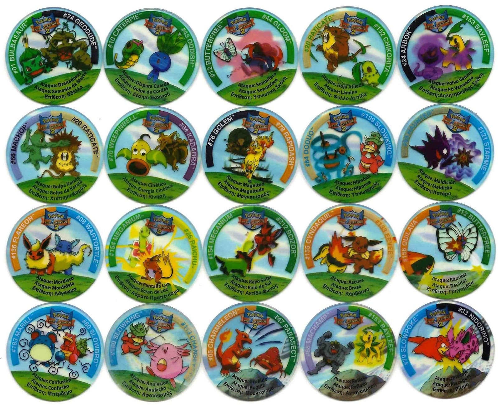 El Sello Verde: Tazos Pokémon League, álbum y pegatinas
