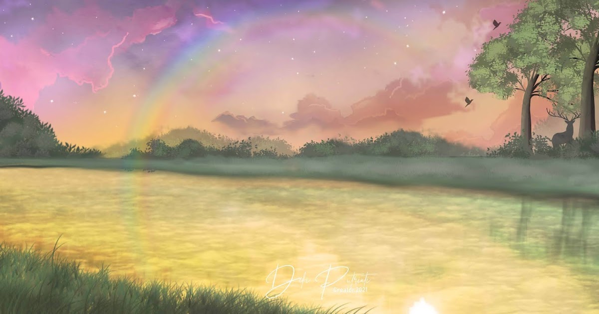 Background Animasi 2D Danau