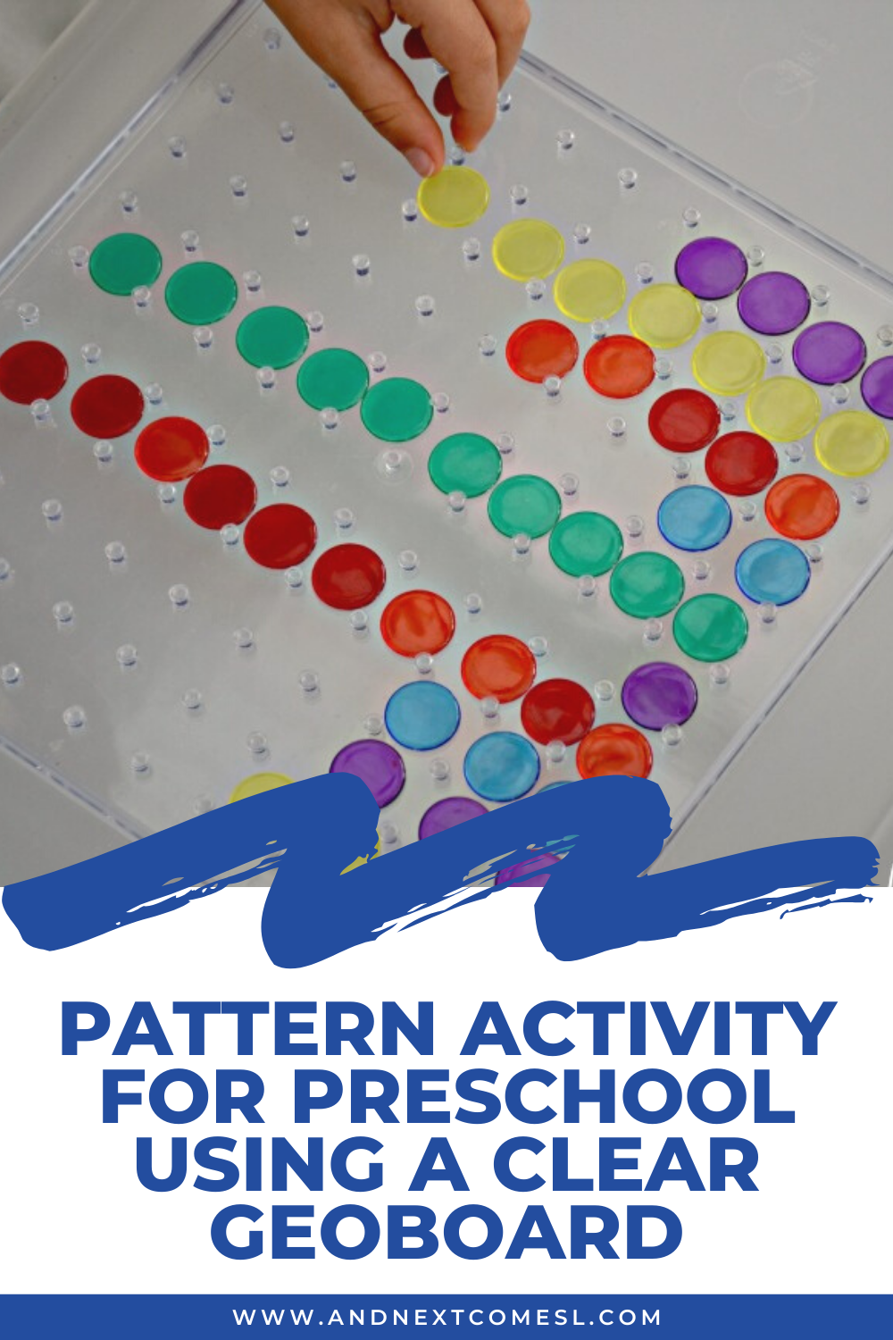 Pattern Activity for Preschool Using a Clear Geoboard | And Next Comes ...