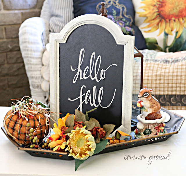 common ground : "Hello Fall" Silhouette Script Chalkboard