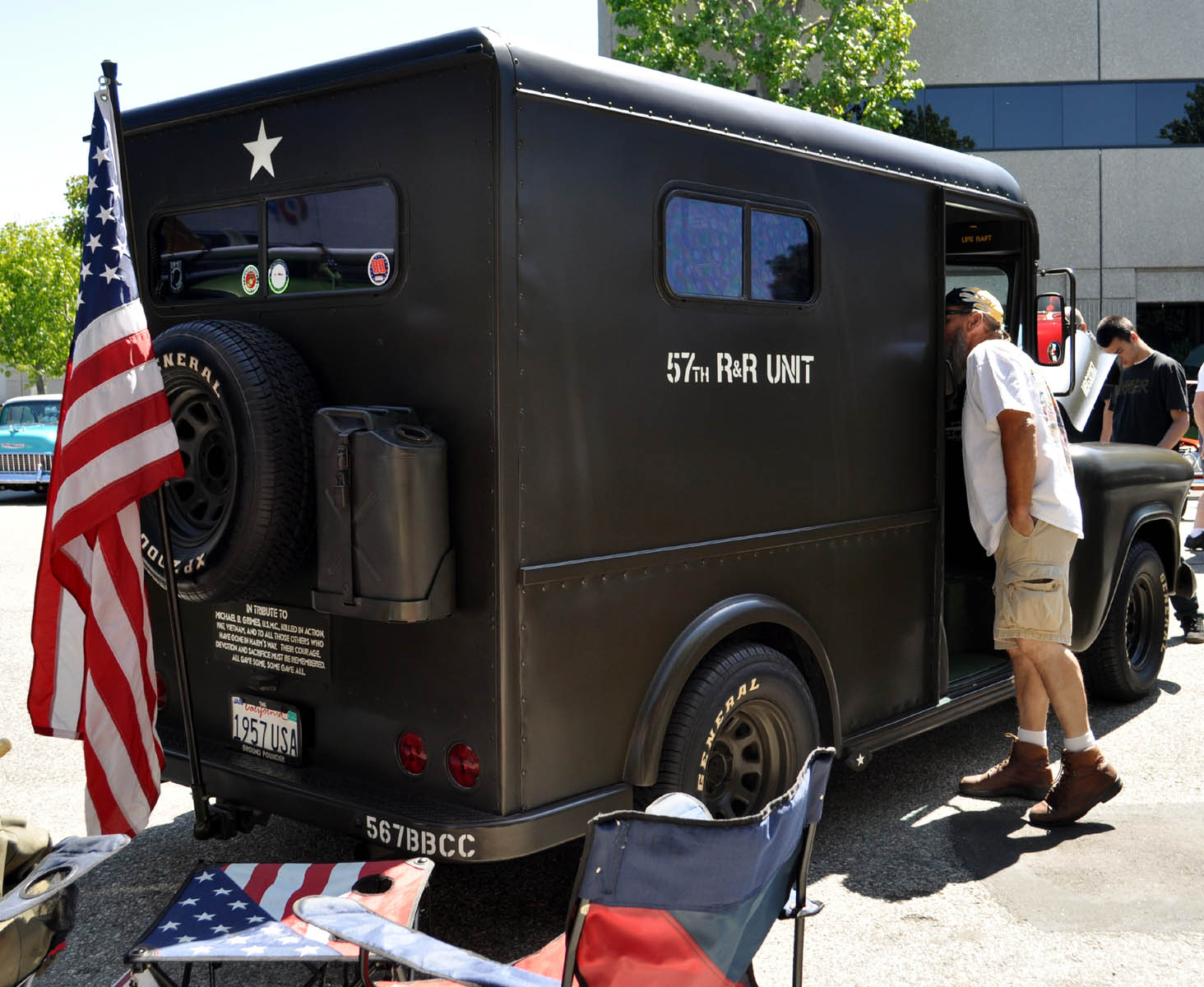Just A Car Guy: 1957 Chevy delivery van dedicated to a Marine fallen in ...