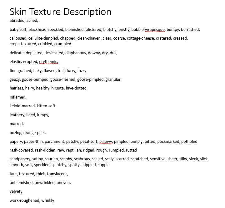 Describe The Skin Texture And Skin Tone