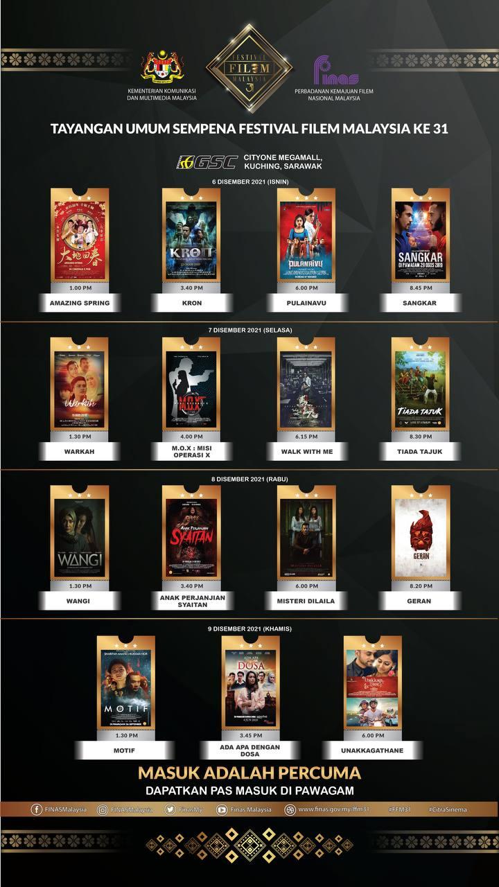 MALAM CITRA SINEMA PERTARUHKAN 28 KATEGORI FILEM TEMPATAN DI FFM31!