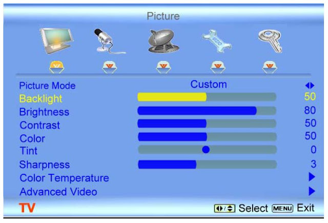 Vizio TV Service Menu