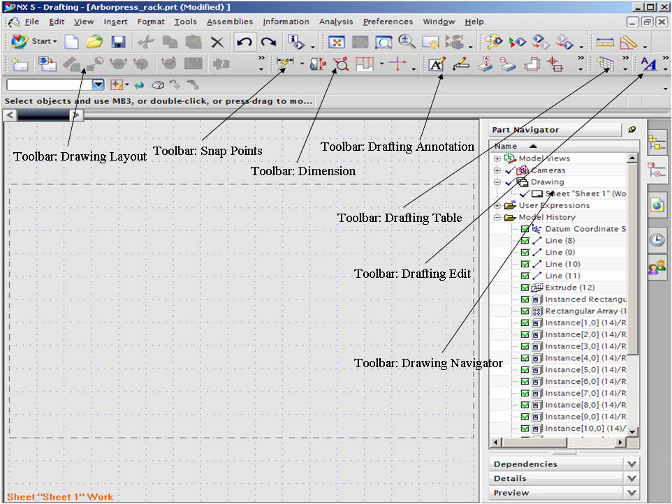 NX UNIGRAPHICS TUTORIAL: Lesson:DRAFTING OF MODELS