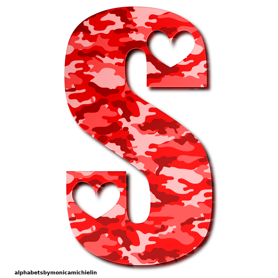 Monica Michielin Alphabets: RED CAMOUFLAGED SEAMLESS ALPHABET AND ICONS PNG