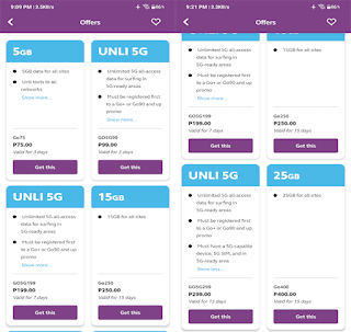 Globe Go5G - Go5G99 and Go5G199 Go 5G Unli Promos