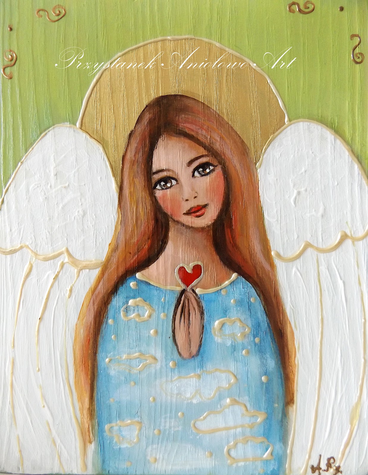Przystanek Aniołowo Art: Anioły malowane na drewnie