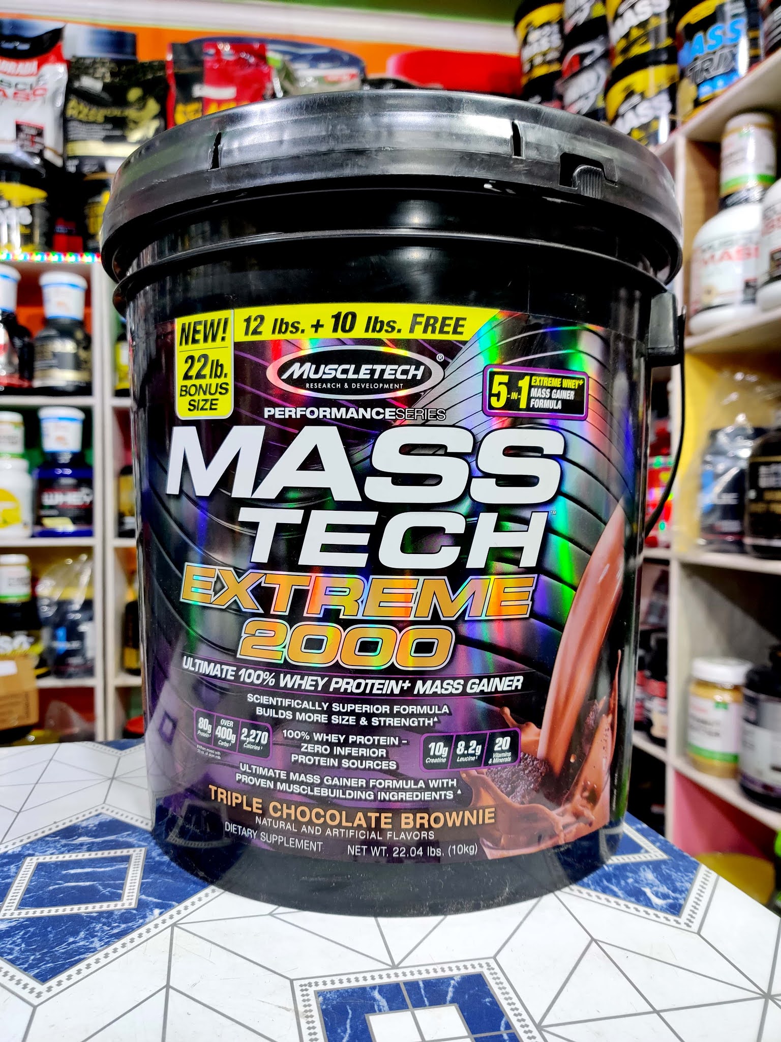 MuscleTech Masstech Extreme 2000, 22 lbs, 10 Kg, Trippe Chocolate - NCRFS