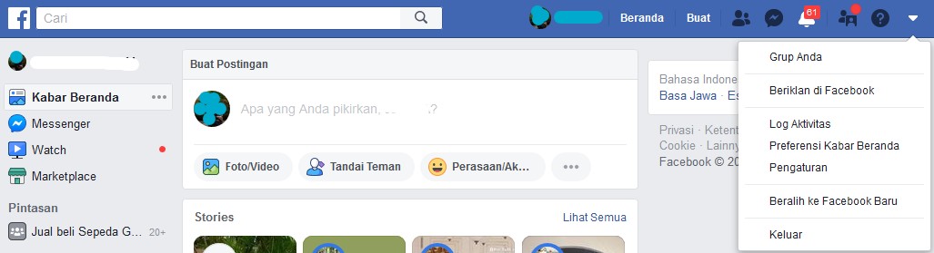 Cara Merubah Tampilan Facebook ke Mode Gelap