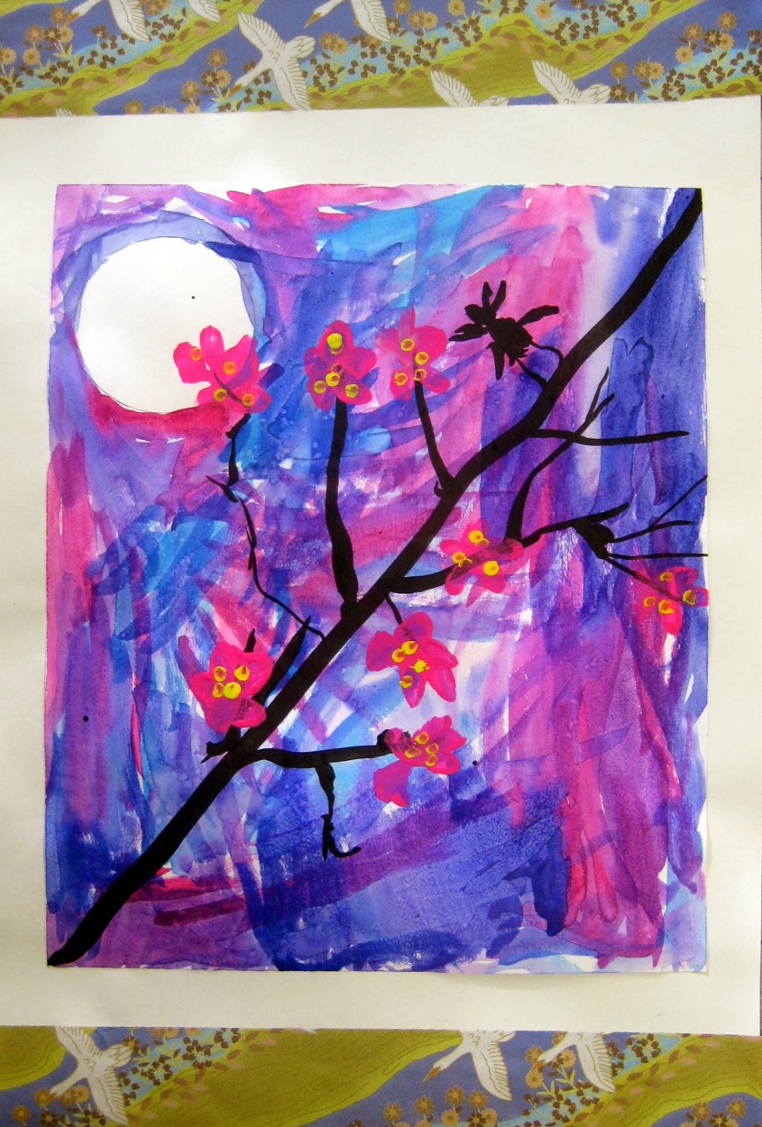 Cassie Stephens: In the Art Room: Cherry Blossom Trees by Second Grade