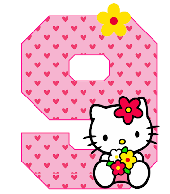 Kits imprimibles gratis : Números Hello Kitty para imprimir