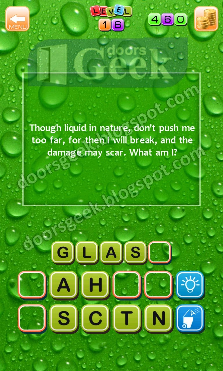 Unriddle Riddle - Level 16 ~ Doors Geek