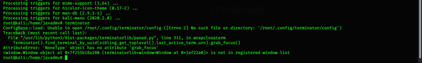 JtechsInfo.com | Hacking and Coding Tutorials: Terminator in Kali Linux