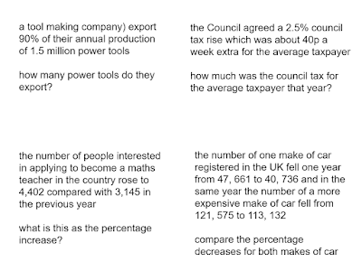MEDIAN Don Steward mathematics teaching: percentages from a local newspaper