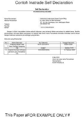 Contoh Surat Laporan Self Declaration Import-Kemendag - Indonesia ...