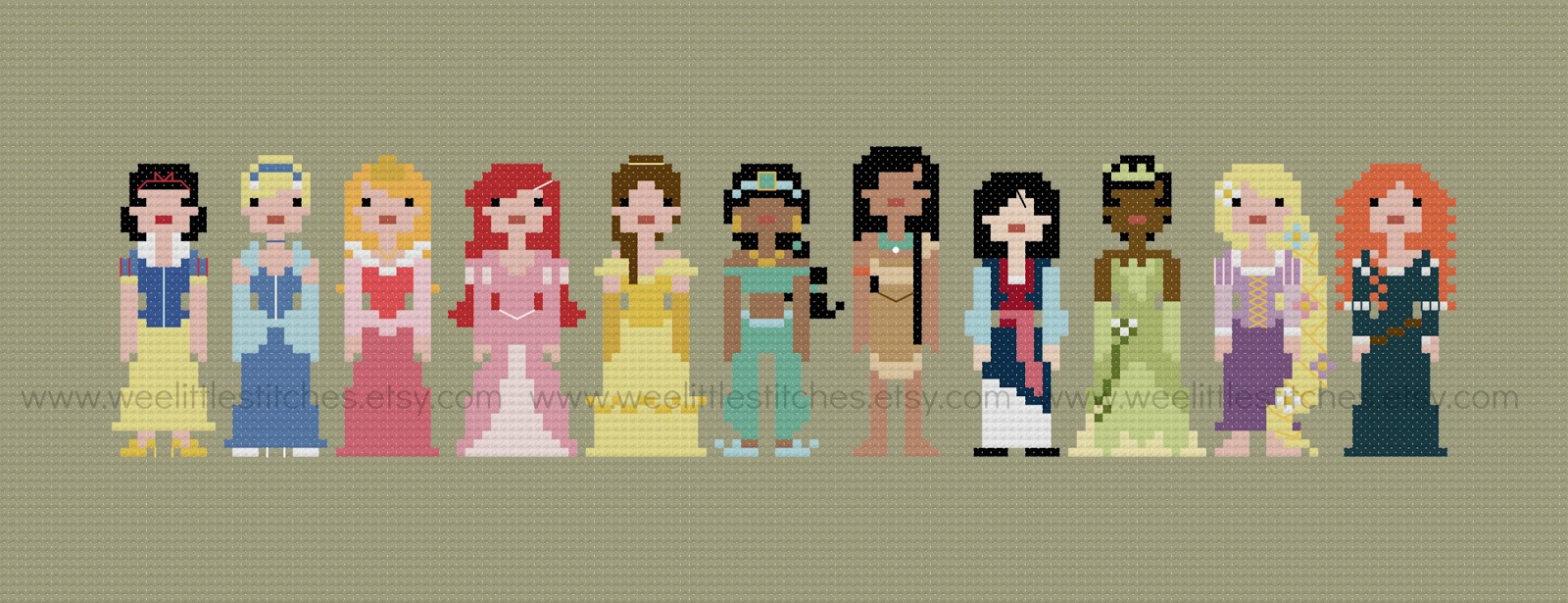 Entre linhas: Princesas Disney em pixel
