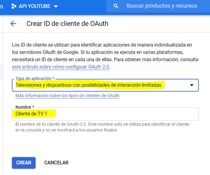 Como crear una API para YOUTUBE - PLUGINSXBMC