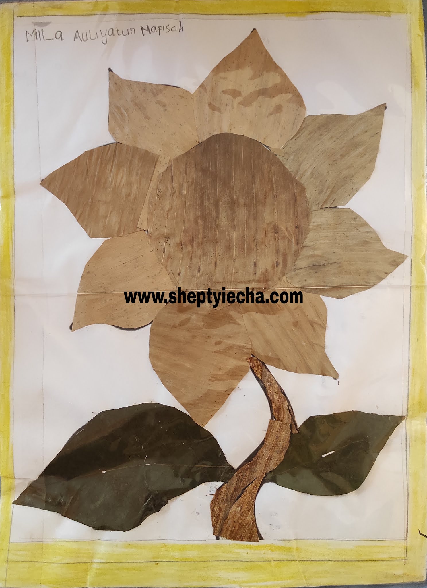 10 KREASI KOLASE TUMBUHAN (BUNGA) DARI DAUN KERING UNTUK ANAK SD ...