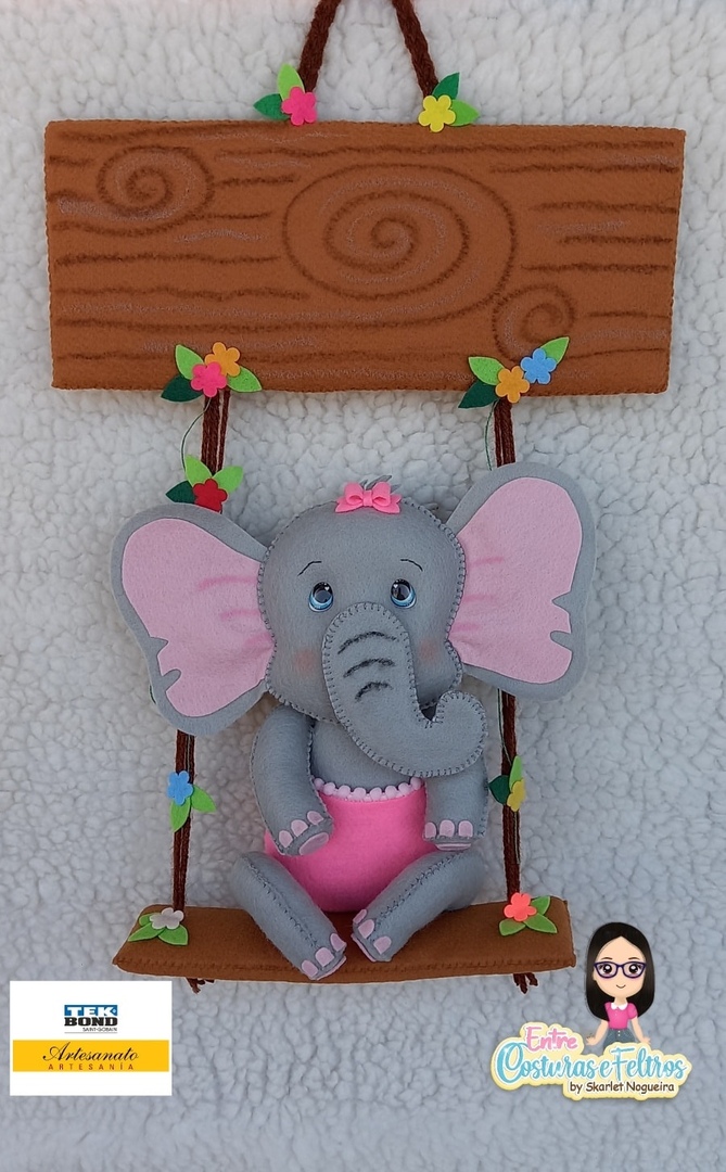 Cadeira com elefante de feltro DIY com Molde para Imprimir - Artesanato ...
