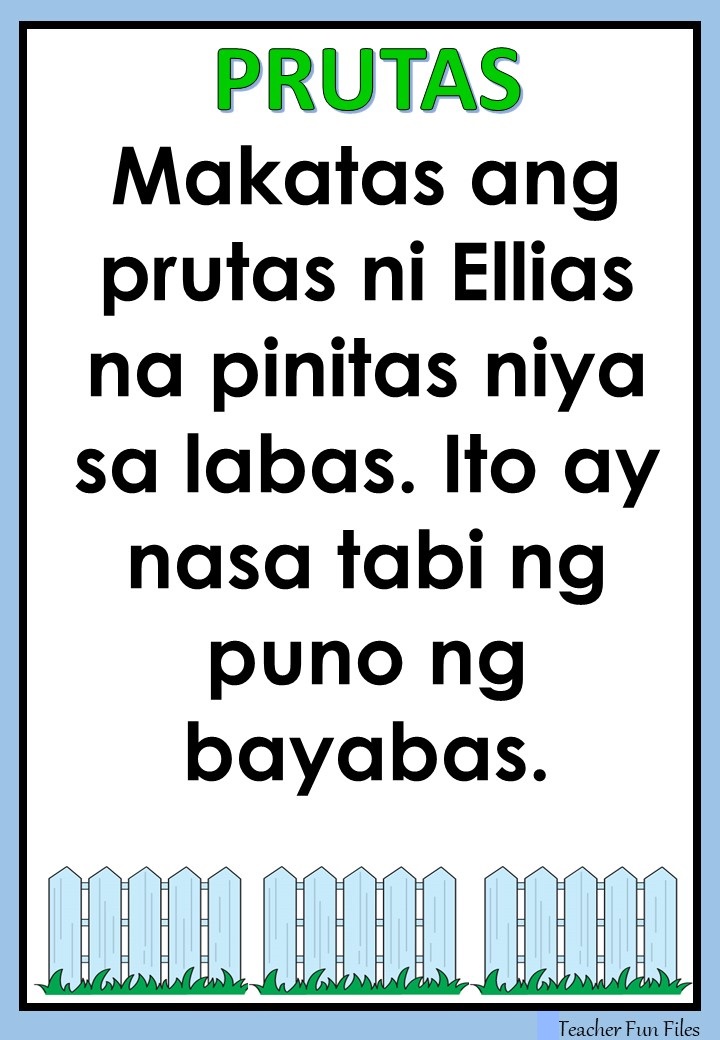 Teacher Fun Files: Tagalog Rhymes - Reading Passages