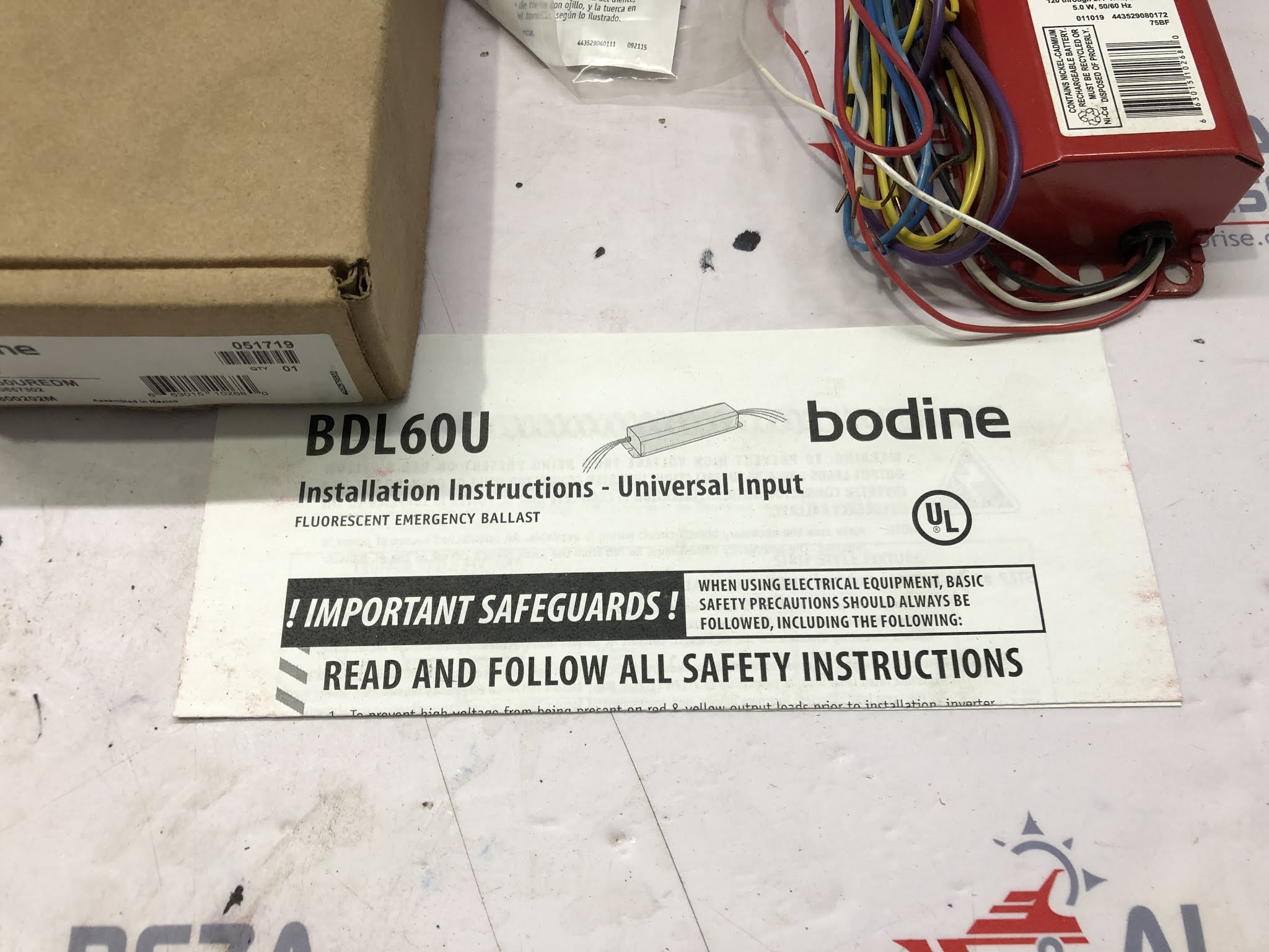 BODINE BDL60U EMERGENCY LIGHTING BALLAST BDL60UREDM 913710857302