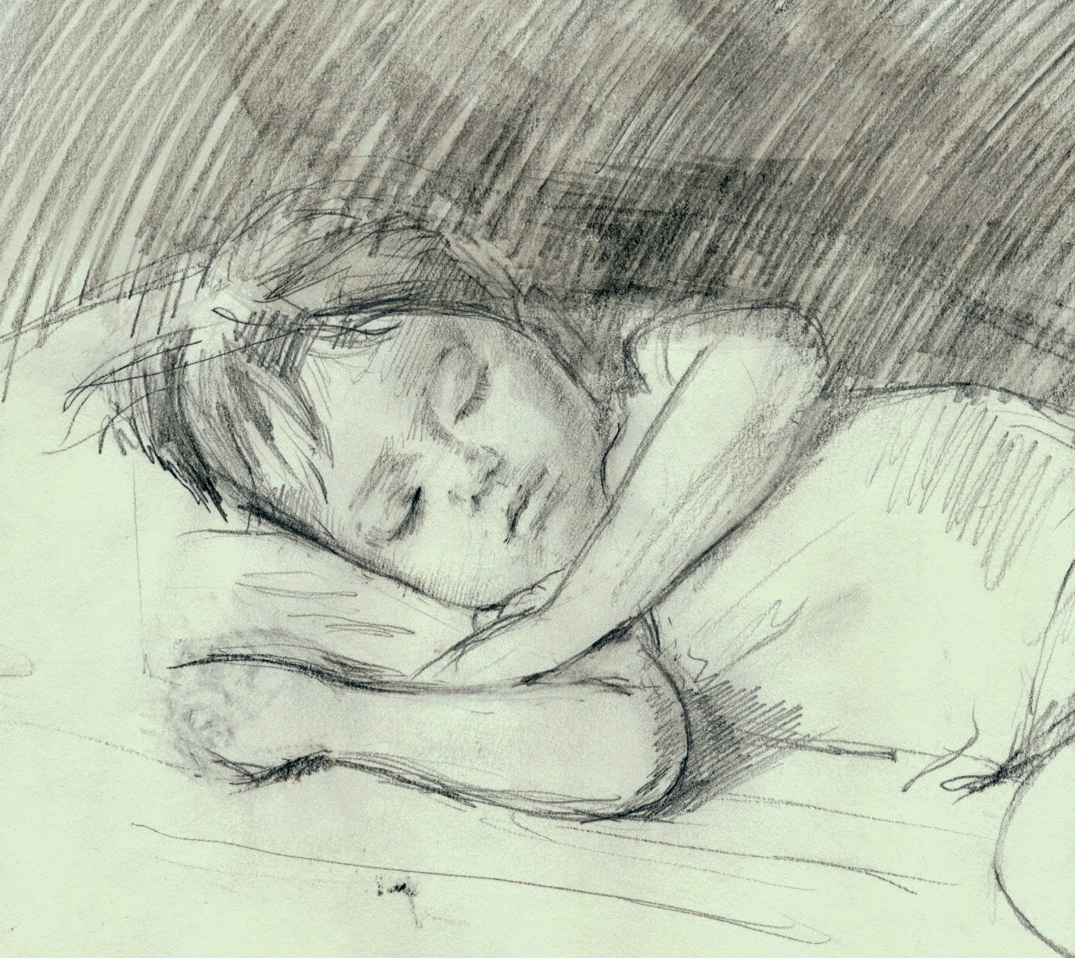 Children Sleeping Drawing