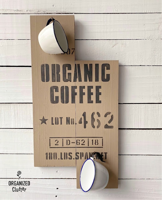 Two Board Organic Coffee Stenciled Sign - Organized Clutter