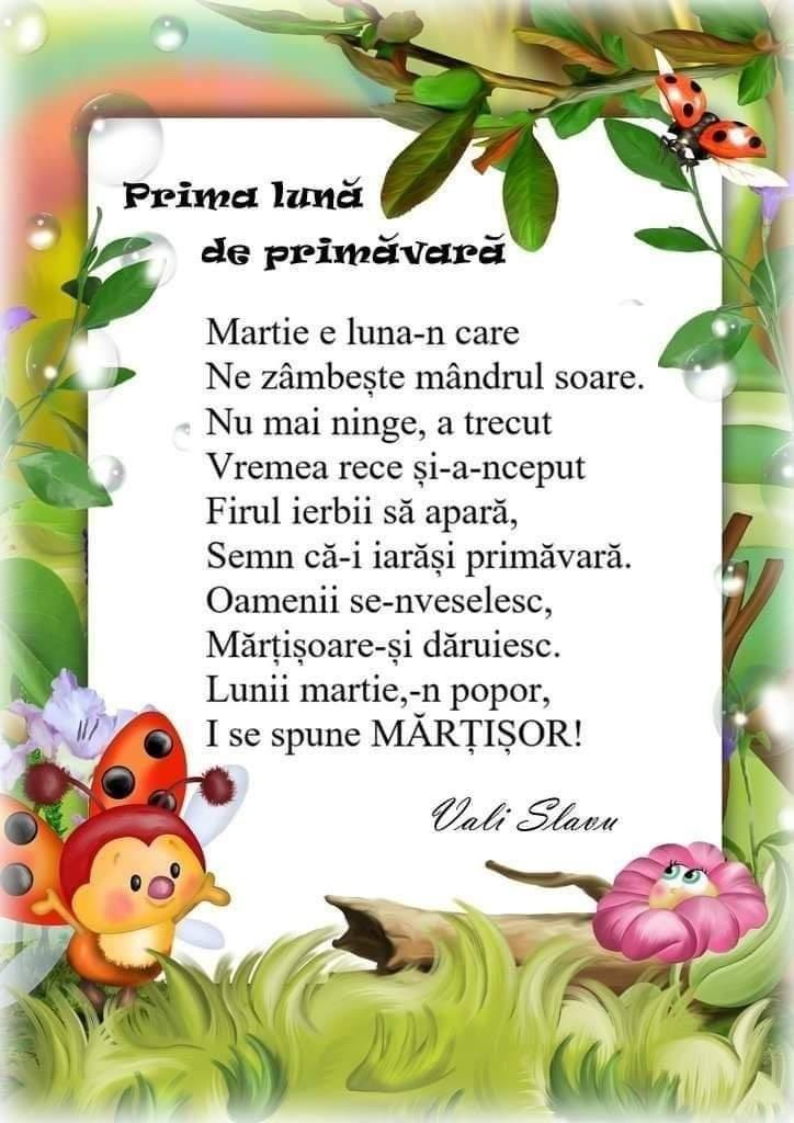 Prima lună de primăvară, de Vali Slavu, poezie pentru copii