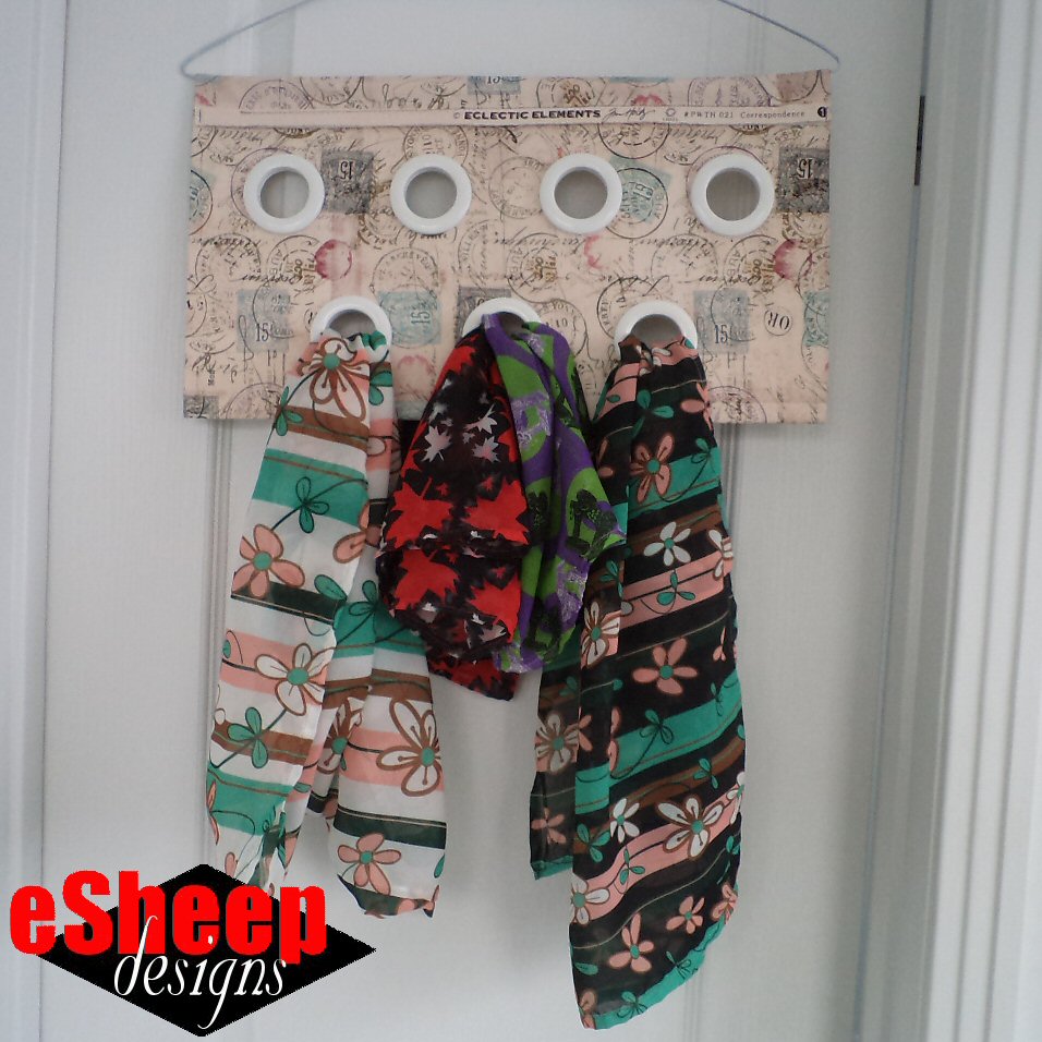 eSheep Designs: DIY Scarf Hanger With One Fat Quarter & Only 3 Seams