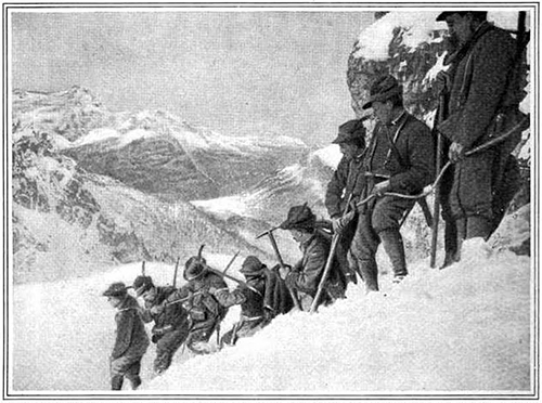 Abaculi: Italian Mountain Troops Roped Together for a Steep and ...