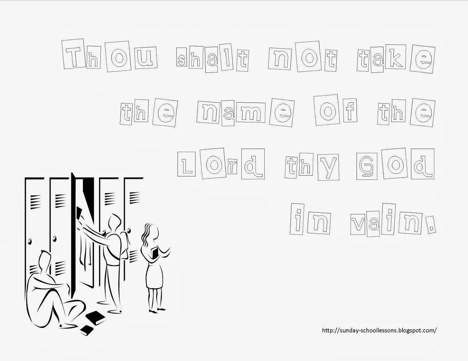 10 Commandments Coloring Page - Number Three ~ Sunday School Lessons of ...