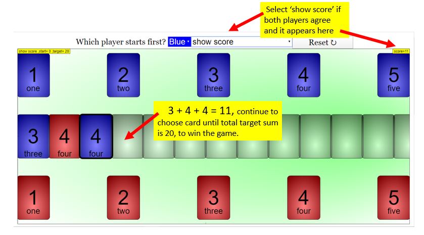Sls Target Math Addition Game Javascript Html5 Applet Simulation Model Based On Card Game From