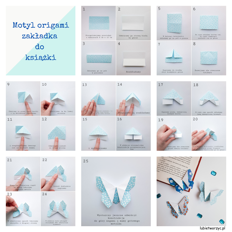Motyl origami - zakładka do książki