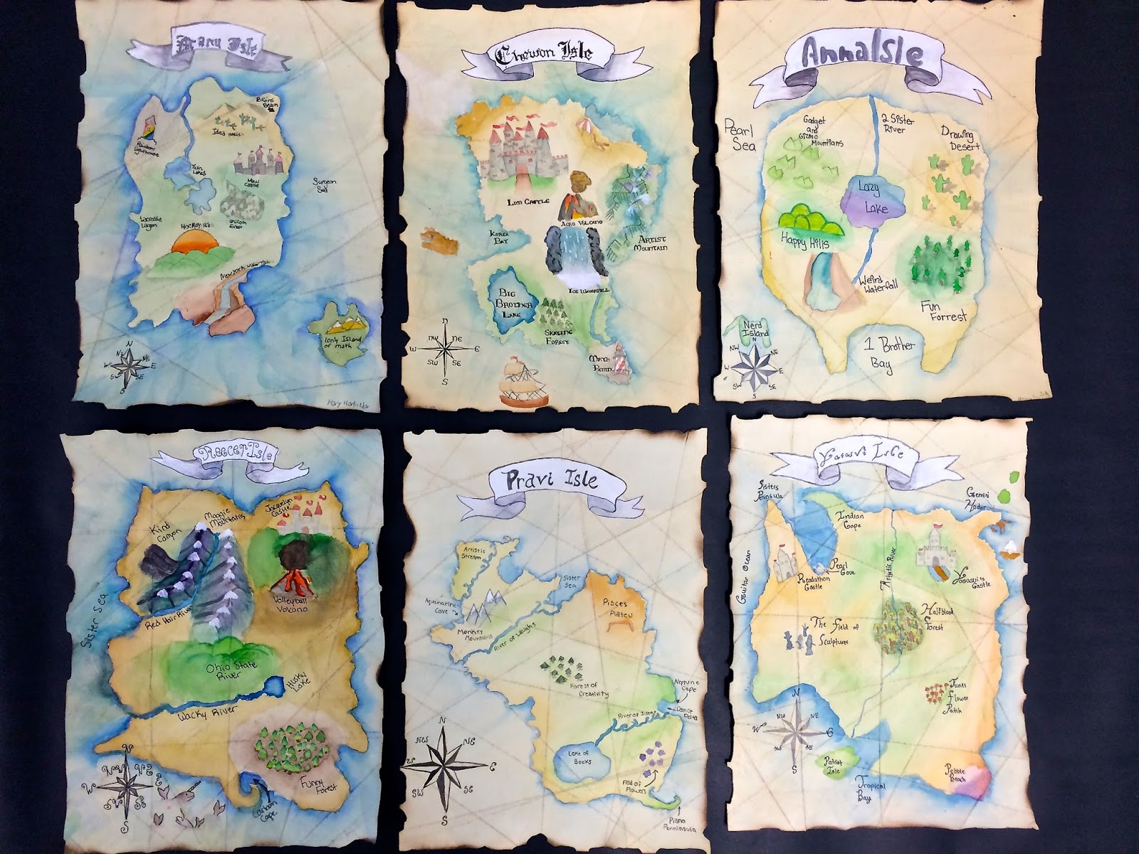Sixth Grade Art with Mrs. Baxter: Identity Maps: Watercolor