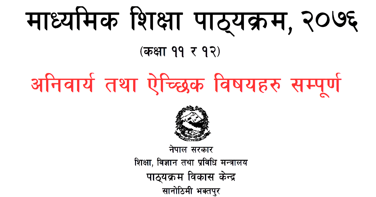 Class 11 and 12 Subject Name and Subject Code Numbers - SkulTech