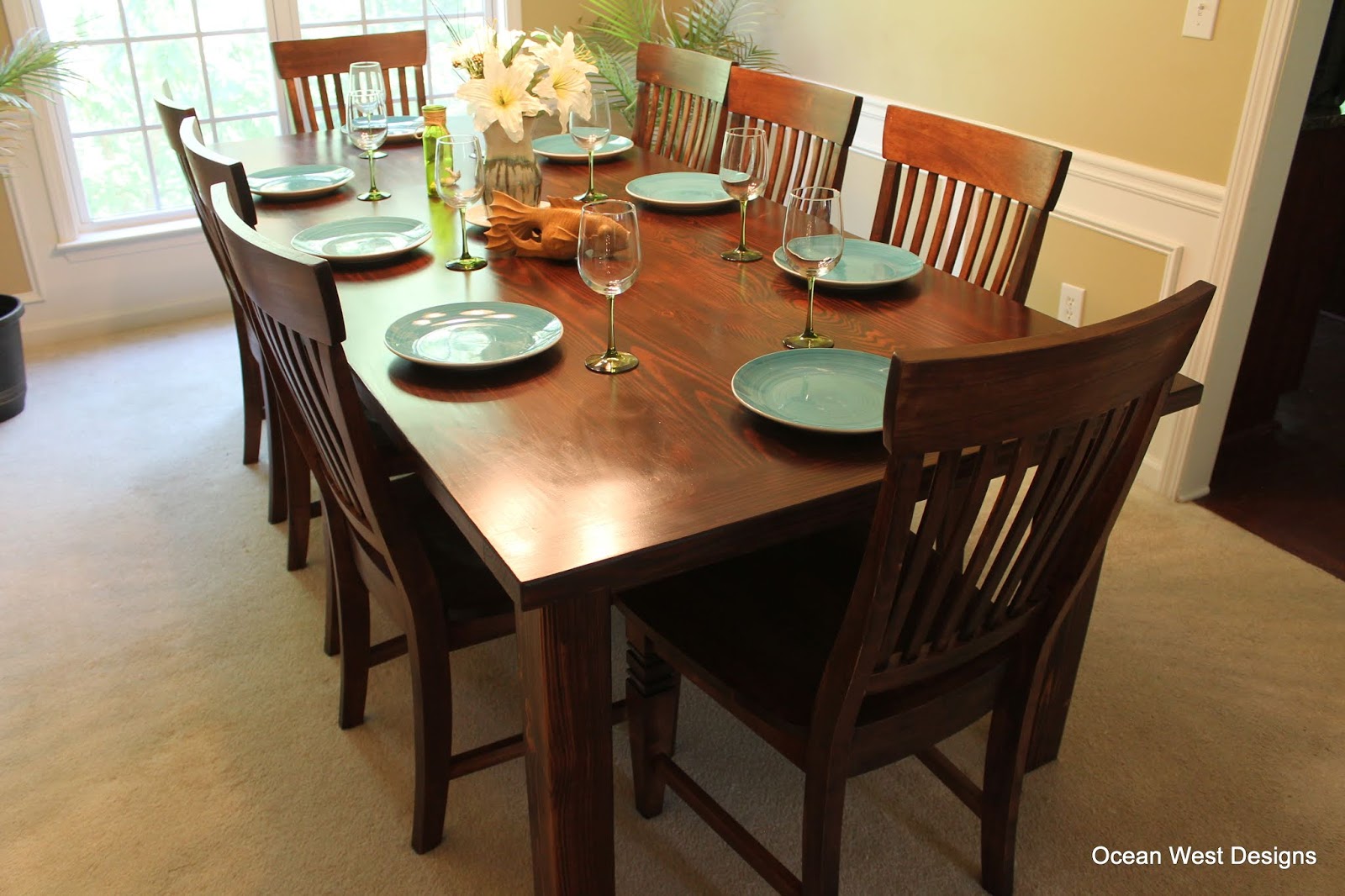 Ocean West Designs: "CHARLESTON" Farmhouse Table