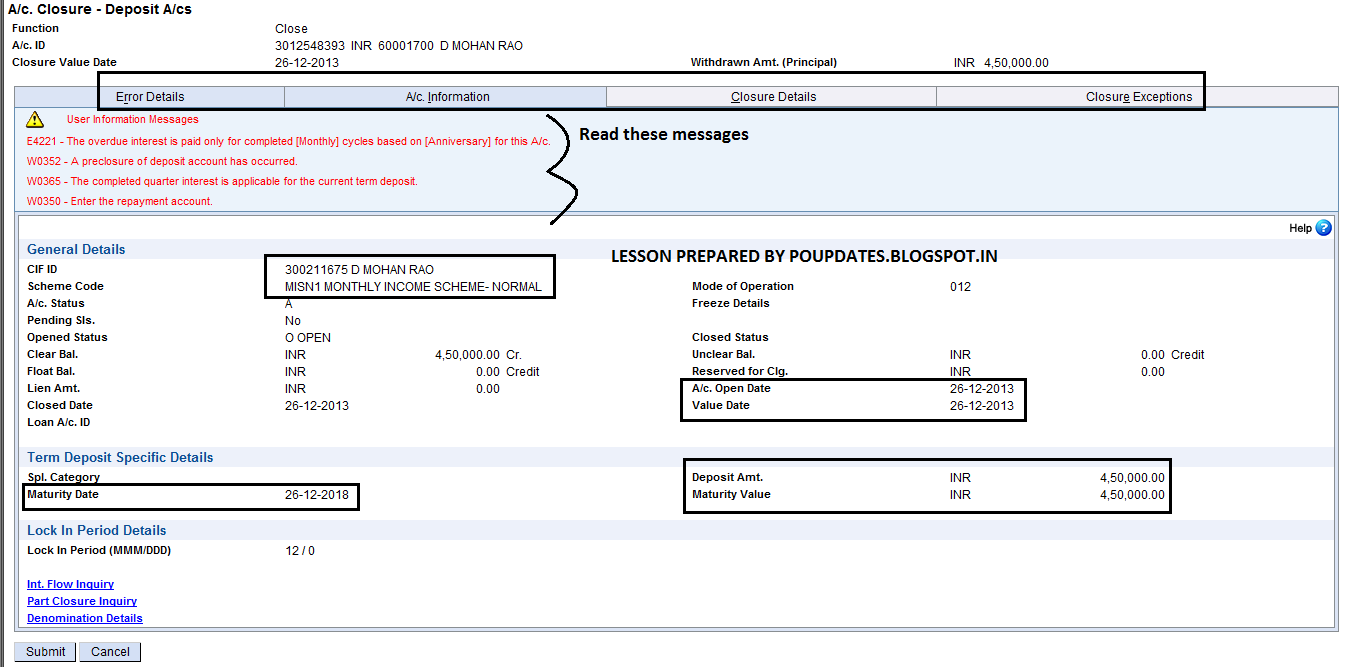 Finacle Training Lesson 16 [Account Closures] in DOP Finacle ...